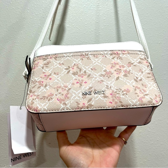 Nine West | Bags | Nine West Bowie Mini Crossbody Bag Milk Logo Floral ...